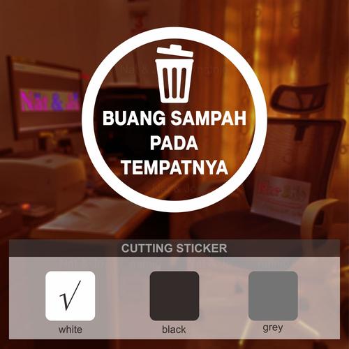 Jual Stiker Buang Sampah Bulat Pintu Kaca Cafe Dinding Cutting Sticker ...