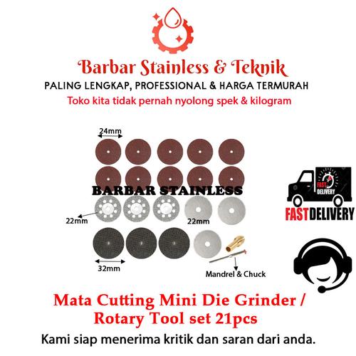 Jual Mata Cutting Mini Die Grinder /Rotary Tool set 21pcs - Kab ...