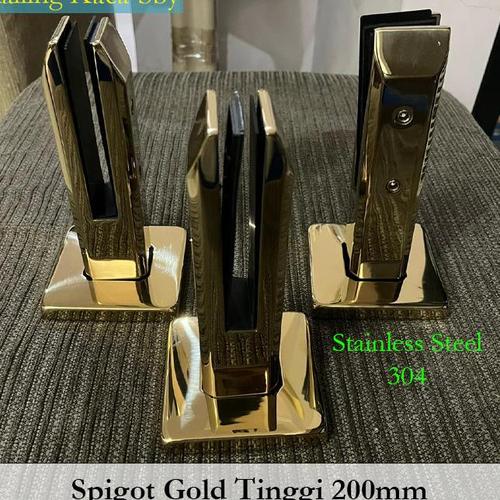 Jual ANS SPIGOT KAKI PENJEPIT KACA RAILING TANGGA / BALKON MODEL GOLD ...