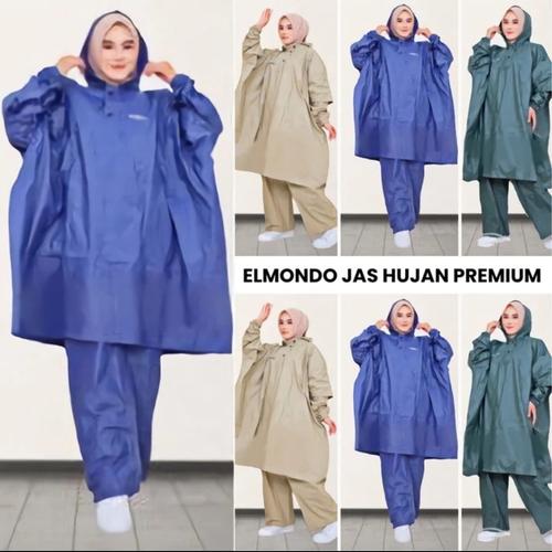 Jual Jas hujan elmondo Ponco lengan celana prima 716/mantel hujan poncho - Hijau - Kab. Bekasi ...