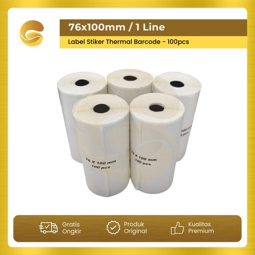 Jual LABEL BARCODE 76x100 KERTAS STICKER LABEL THERMAL 76 x 100 ISI 100 ...