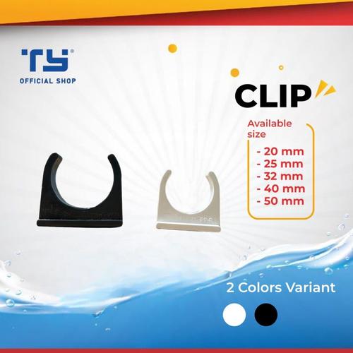 Jual TY Clip Pipe / Penjepit Pipa U – PVC by 3 Pawns - White, 25 mm ...