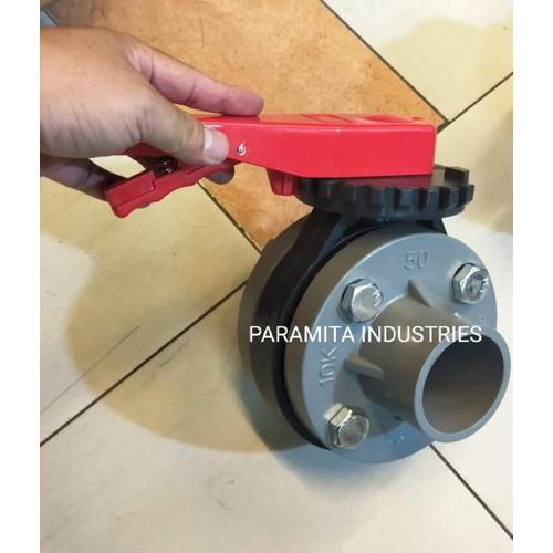 Jual Butterfly Valve PVC 2.1/2" inch JIS 10K complete set with flange ...
