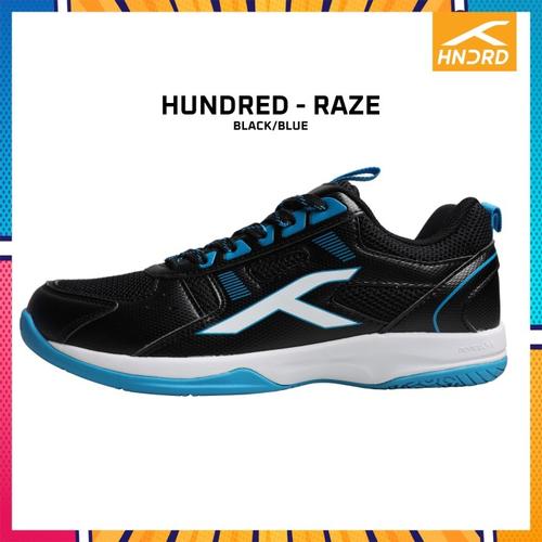 Jual HUNDRED Raze Junior Sepatu Bulutangkis Badminton Anak - Black Blue ...