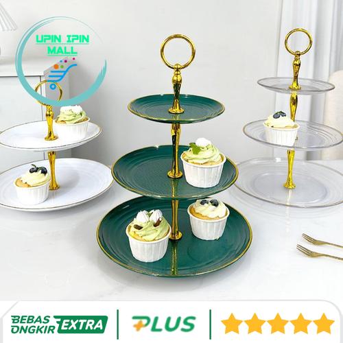 Jual Stand Makanan Piring Kue Buah Susun 3 Plate Cake Stand Display ...