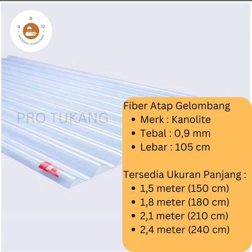 Jual Fiber Atap Genteng Gelombang Kecil Transparan 1,5 1,8 2,1 2,4 ...