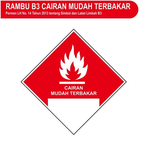 Jual Stiker Vinyl label simbol limbah B3 / Rambu Limbah B3 / Simbol B3 ...