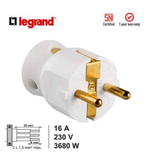 Jual Steker Arde 2 Pin 2 Kaki Putih Hitam LEGRAND | Colokan Kabel Plug ...