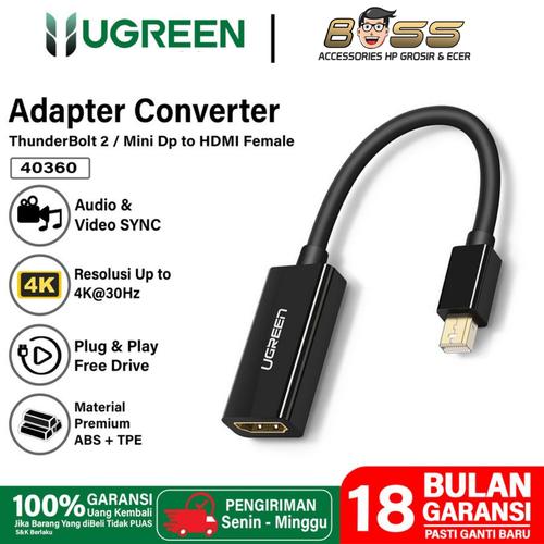 Jual CONVERTER UGREEN 40360 Mini DP to HDMI 4K Black (Thunderbolt 2 ...