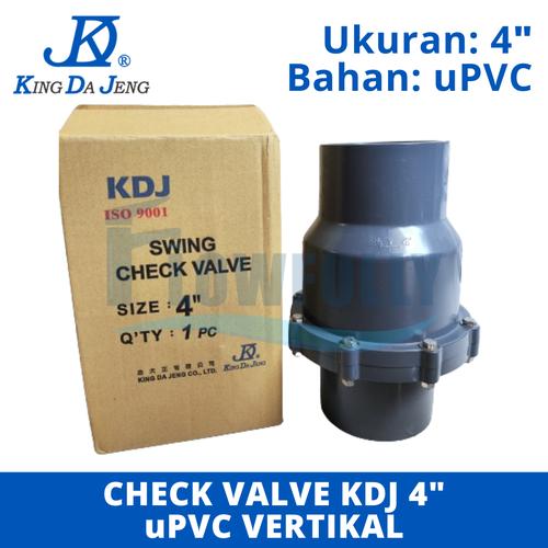 Jual TUSEN KLEP uPVC 4 INCH KDJ SWING CHECK VALVE PVC 4 DIM VERTIKAL ...