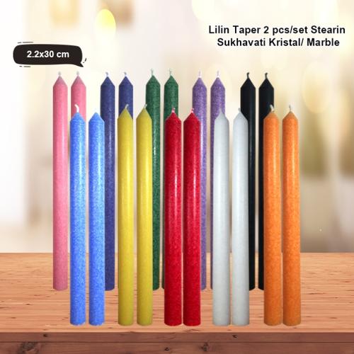 Jual Lilin Batang Taper Candle Stearin Marble Kristal Silinder Isi 2 ...