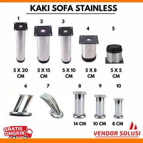 Jual Kaki Sofa Stainless Chrome Besi Tabung Baby Gajah SS Kotak Menara ...