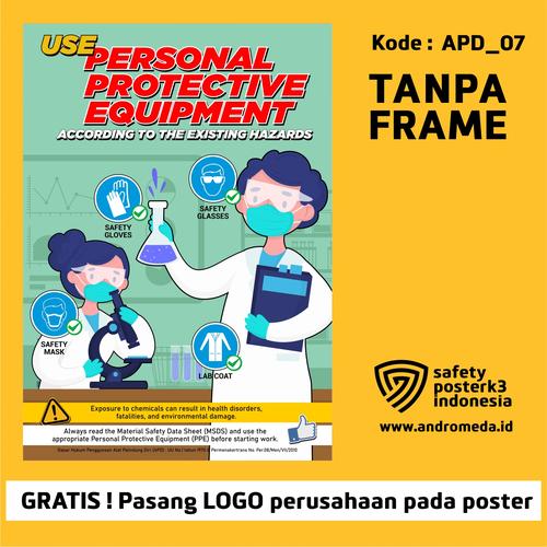 Jual Safety Poster K3: APD pekerjaan Kimia Laboratorium (Bahasa Inggris ...