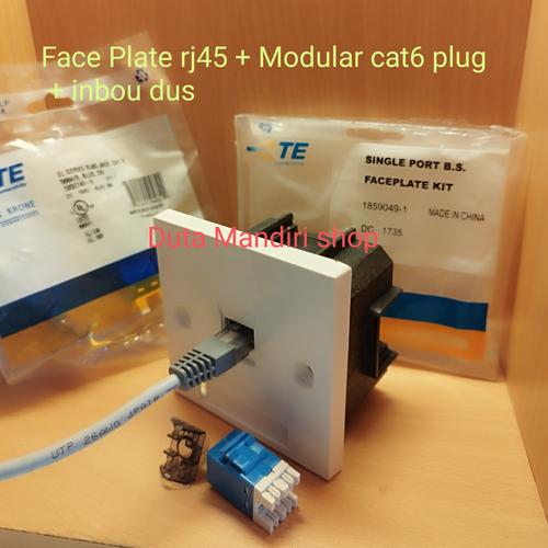Jual Wall Face plate RJ 45 + modular rj45 + box soket - Kota Tangerang ...