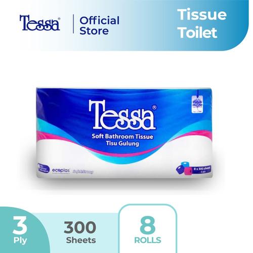 Jual TESSA Tisu Toilet Tissue 300 sheets isi 8 rolls lebih banyak dan ...