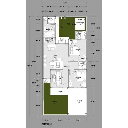Jual Desain denah rumah dengan model elegan minimalis - Kab. Sidoarjo ...