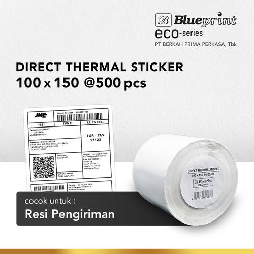 Promo Direct Thermal Sticker 100 x 150 , Label Resi BLUEPRINT ECO ...