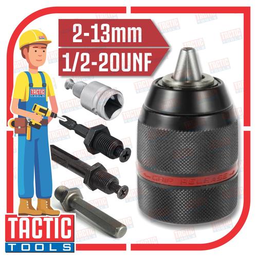 Jual Metal Keyless Drill Chuck 13mm 1/2-20UNF Konektor Kepala Mesin Bor ...