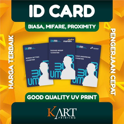 Jual ID CARD / MEMBER CARD PVC BIASA / RFID MIFARE CUSTOM SATUAN CETAK ...