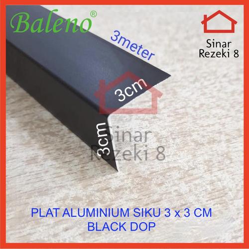 Jual Plat Aluminium Siku L HITAM Doff 30 x 30 Baleno / List Edging Lis ...