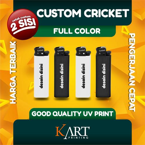 Jual Crikcet Custom Korek Api Lighter Promosi Cetak UV Full Color (2 ...