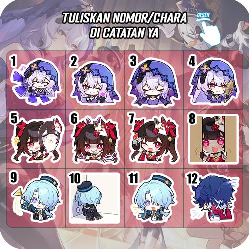 Jual Stiker Glossy Honkai Star Rail HSR 2.0, Sticker Anime Game ...