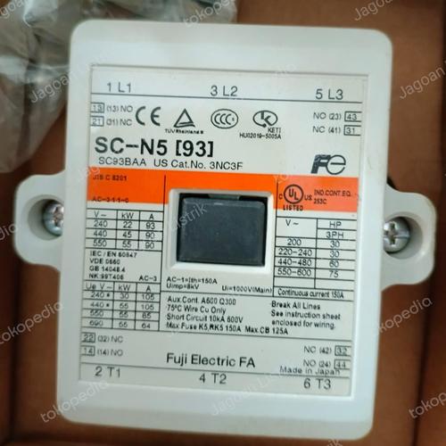Jual Kontaktor / Contactor Fuji SC-N5 93 SCN5 SCN 5 93A 380V Fuji ...