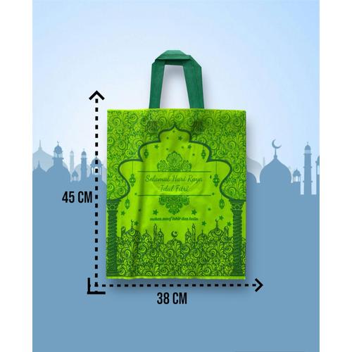 Jual Tas Spunbond Lebaran Ukuran XL | Goodie Bag Idul Fitri 38x45x8 - Hijau - Jakarta Barat ...