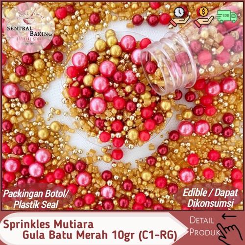 Jual Sprinkle Kue Mutiara Gula Batu Merah 10gr (C1-RG) / Springkel ...