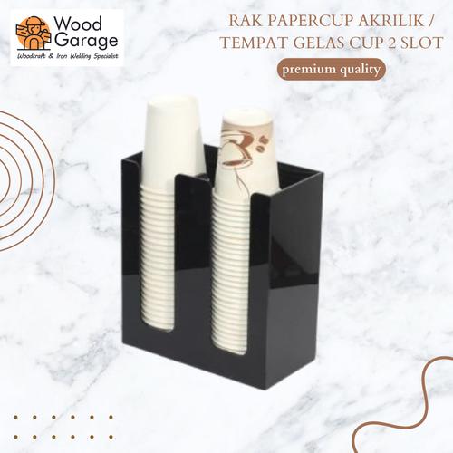 Jual Rak paper cup akrilik / cup holder akrilik isi 2 slot 16OZ - Kab ...