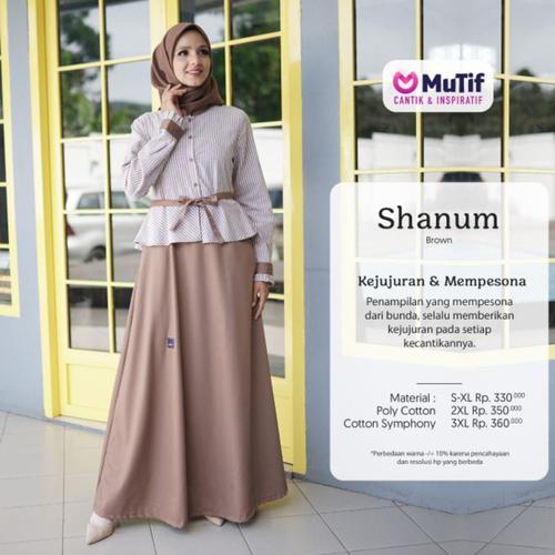 Jual BAJU GAMIS MUSLIM BERKUITAS MUTIF TERBARU SHANUM - BROWN, M - Kab ...