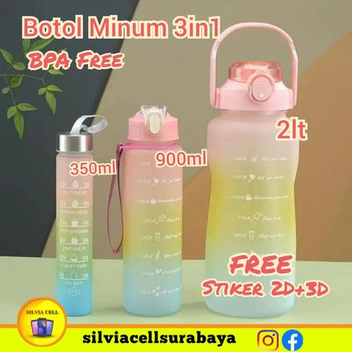 Jual Botol Motivasi Botol Minum Jumbo 2 Liter 2000 ml Dengan Penanda Waktu - Kota Surabaya ...