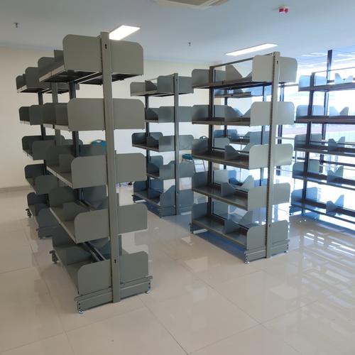 Jual rak buku perpustakaan besi 2 muka warna putih - Kab. Sleman ...