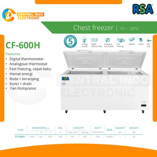 Jual RSA CF 600H Chest Freezer / CF 600H Freezer Box 500 Liter - Kota ...