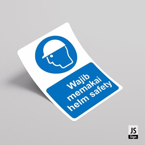 Jual STICKER K3 SAFETYSIGN AREA WAJIB MEMAKAI HELM - XS(20x15cm) - Kab. Malang - JS Sign | Tokopedia