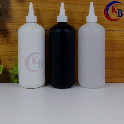 Jual BOTOL KERUCUT TINTA 500 ML PUTIH / BOTOL PLASTIK HDPE 500ML NECK ...