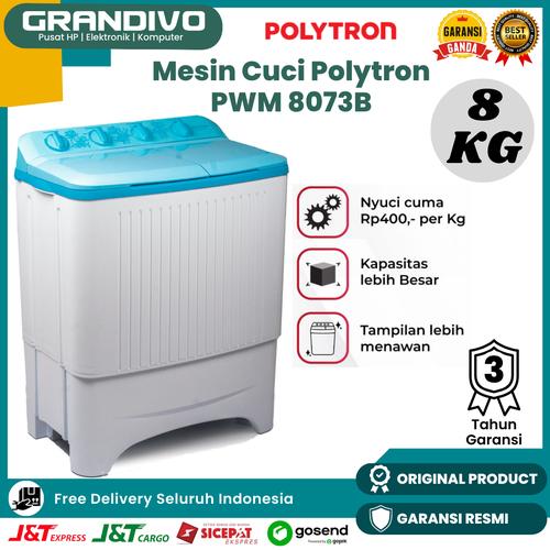 Jual Mesin Cuci Dua Tabung Polytron 8KG PWM 8073 Low Watt Water ...