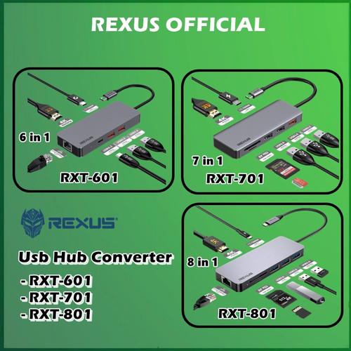 Promo Rexus RXT-601 / RXT-701 / RXT 801 USB HUB Converter Card Reader ...