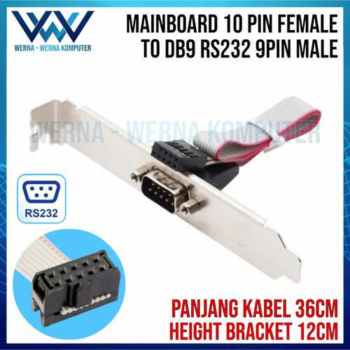 Jual Kabel Mainboard 10 pin to Port Serial DB9 RS232 male Header Slot ...
