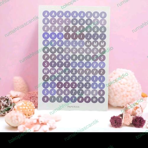 Jual stiker dekorasi stiker huruf sticker label sticky notes ungu ...