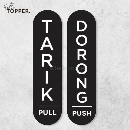 Promo Sign Push Pull Saja Akrilik Signage Acrylic Label Pintu - Hitam ...