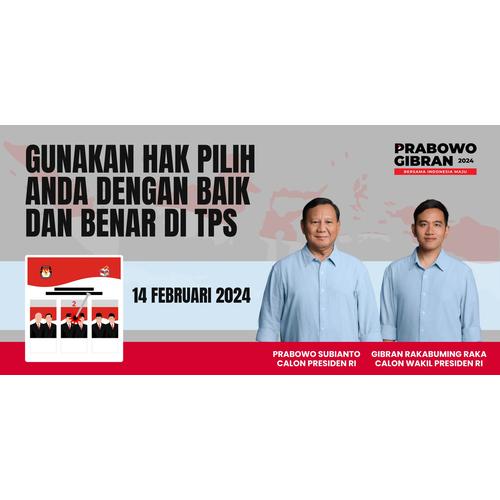 Jual Cetak Spanduk / Banner PRABOWO GIBRAN 2024 - Gemoy - Kemeja Biru ...