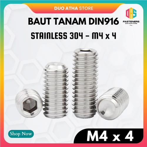 Jual Baut Tanam L M4 x 4 / L-Set Socket M4x4 Stainless SS304 - Kab ...