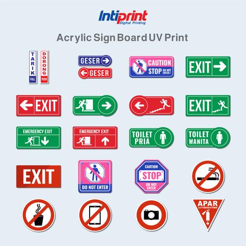 Jual Acrylic Sign Board UV Print / Akrilik Papan Nama Tanda Ruangan ...