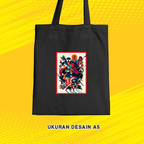 Jual Custom Totebag Drill Sablon Satuan Bebas Gambar / Logo / Tulisan - A5, 2 Sisi - Jakarta ...
