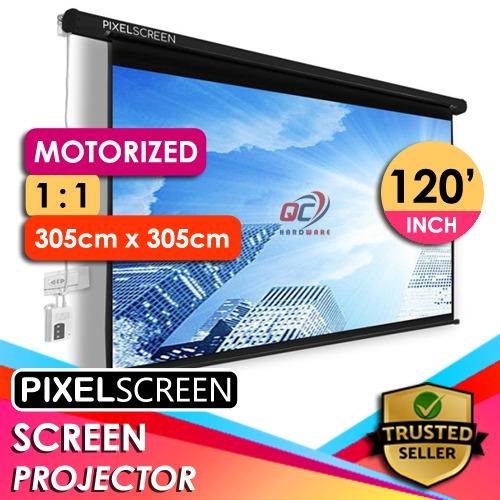 Jual Screen Projector PIXEL Motorized 120" Layar Proyektor Elektrik ...