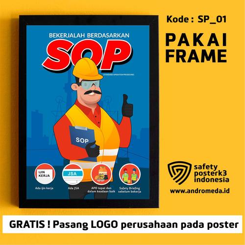Jual Safety Poster K3 : SOP Ijin Kerja Prosedur Work Permit +Frame ...