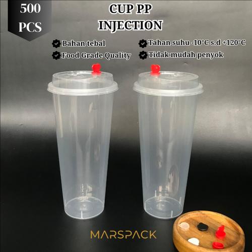 Jual Cup injection 22oz (700ml) & TUTUP - Cup Plastik Datar - SAMBUNG ...