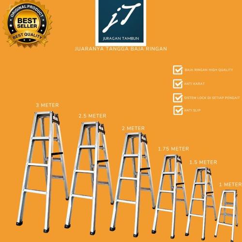 Jual Tangga Lipat Baja Ringan FR Jaya ukuran 1 Meter -na01 - Jakarta ...