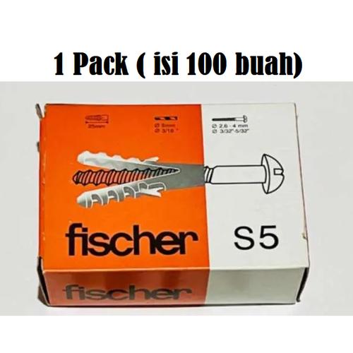 Jual Fisher S5 Pelindung Lubang Dinding Tembok Rumah Skrup Isi 100 pcs ...